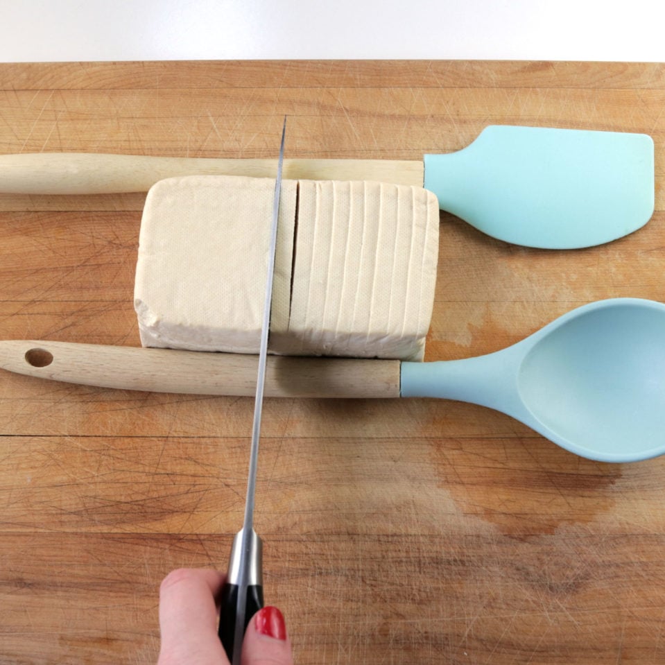 Roasted Hasselback Tofu with Creamy Avocado Sauce - Easy Vegan Meal Plan