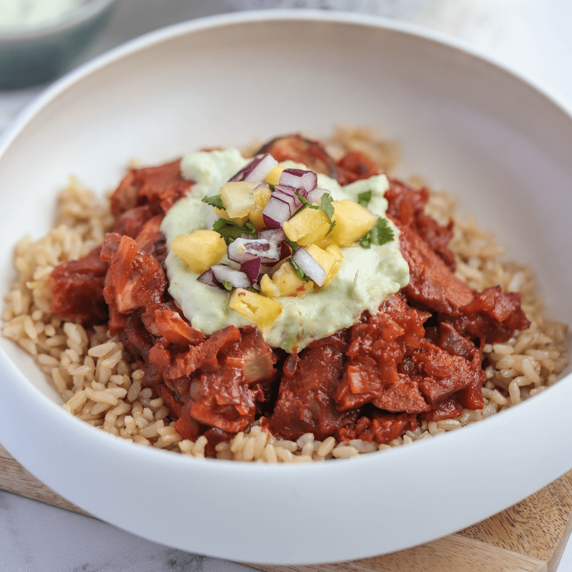 Pulled Seitan, Tempeh, or Tofu with Pineapple Salsa - Easy Vegan Meal Plan