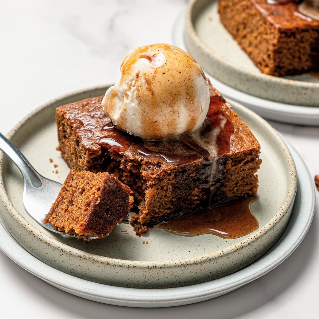 Vegan Gingerbread Cake with Spiced Maple Drizzle - Easy Vegan Meal Plan